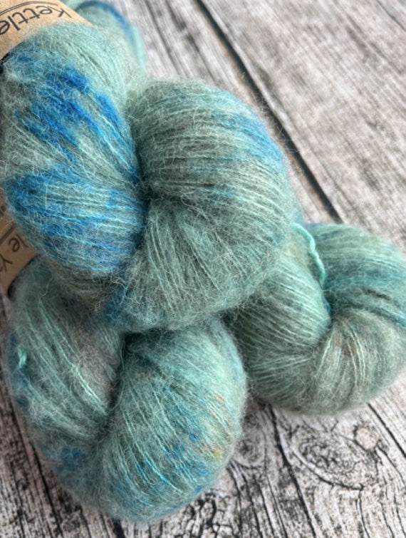Beyul Halo - ooak (one of a kind) teal - Kettle Yarn Co.